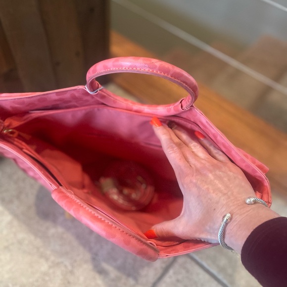 Bags | Calin Collection Pink Leopard Half Moon Semi Circle Purse Peta ...